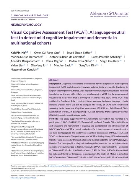 Pdf Visual Cognitive Assessment Test Vcat A Language‐neutral Test To Detect Mild Cognitive