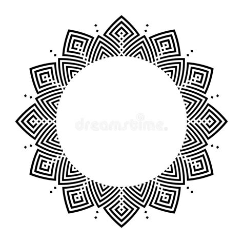 Abstract Radial Circle Pattern For Decorative Round Frame Stock Vector Illustration Of Serrate