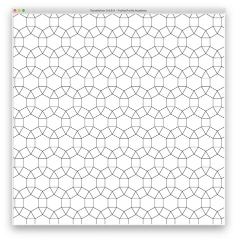 Semi Regular Tessellation 3464 With Python Turtle Python And Turtle