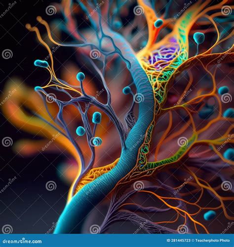 Visualization Of A Neurons Emphasizes Connections And The Material Structure Royalty Free