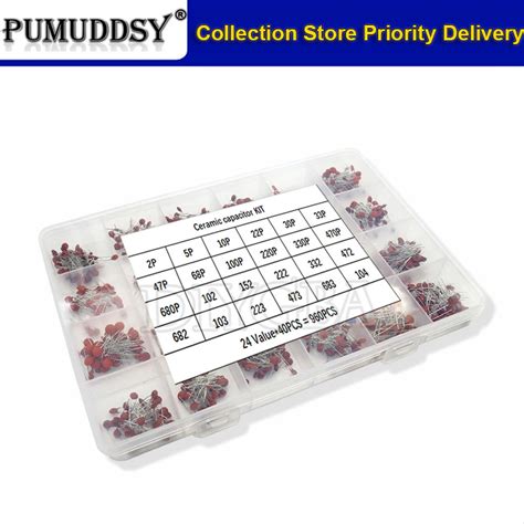 960pcs 24value40pcs960pcs 50v Ceramic Capacitor Assorted Kit