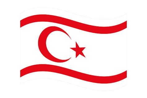 북부 키프로스의 물결 모양의 깃발 투명한 배경에 고립되어 있습니다 북 키프로스 터키 공화국의 국기 벡터 일러스트 레이 션 0명에