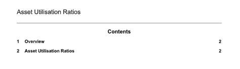 Ratios For Asset Utilisation Grcready