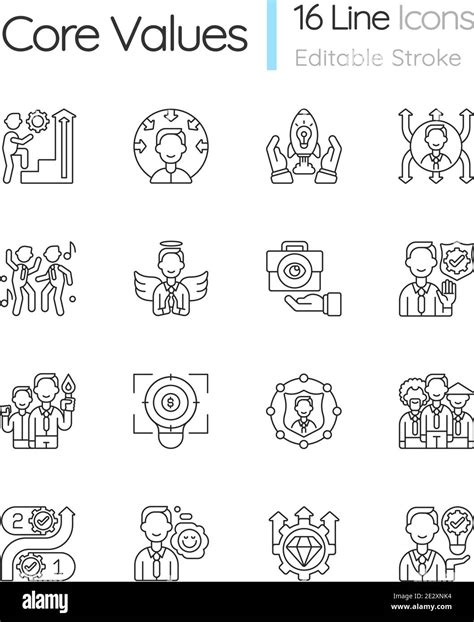 Core Values Linear Icons Set Stock Vector Image Art Alamy