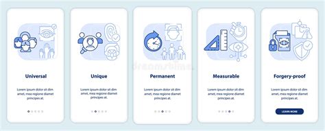 Advantages Of Biometric Data Light Blue Onboarding Mobile App Screen