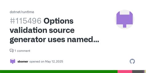 Options Validation Source Generator Uses Named Option Name As Type Name · Issue 115496 · Dotnet