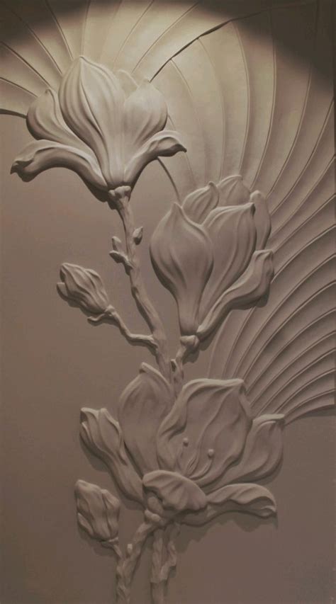 Панно настенное барельеф из гипса Магнолии в интернет магазине на Ярмарке Мастеров Скульптуры
