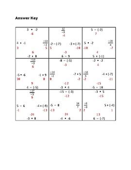 Integer Mixed Operations Puzzle 8a By Patricia Ryan TPT