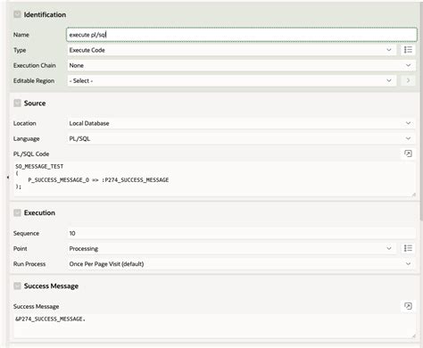 Oracle Apex Success Message For An End User Inside An Sql Procedure Stack Overflow