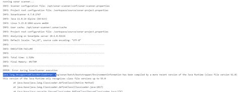 Getting Javalangunsupportedclassversionerror Sonarqube Server