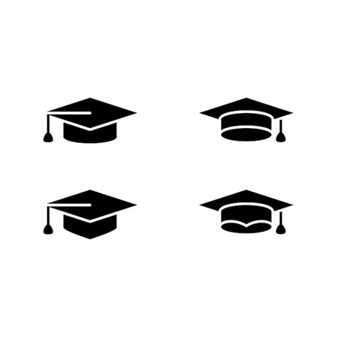 Premium Vector Vector Graduation Cap Icon Set Illustration