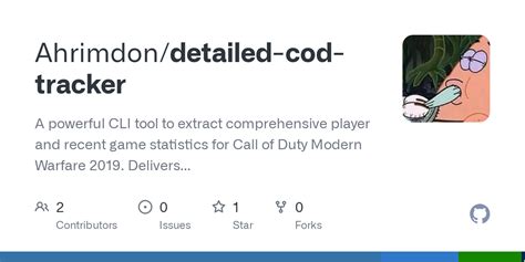 Github Ahrimdon Detailed Cod Tracker A Powerful Cli Tool To Extract Comprehensive Player And