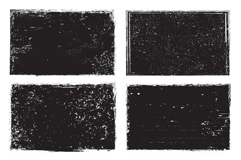 Premium Vector Black Grunge Frames Set