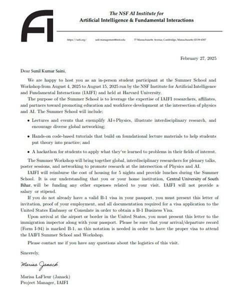 Selected For Iaifi Summer School And Workshop At Harvard Sunil Kumar Saini Posted On The Topic