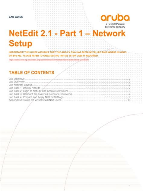Aos Cx Switch Simulator Netedit 2 1 Part 1 Lab Guide Pdf I Pv6 Ip Address