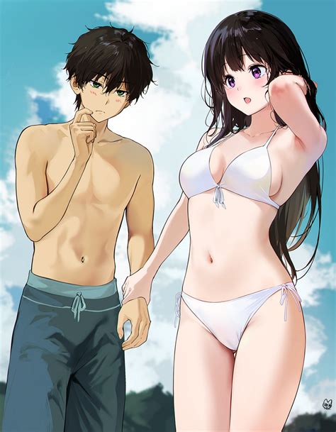 Chitanda Eru And Oreki Houtarou Hyouka Drawn By Mery Yangmalgage Danbooru