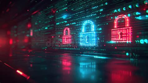 Vibrant Digital Security Lock Illustration Stock Illustration Illustration Of Blue Cyber