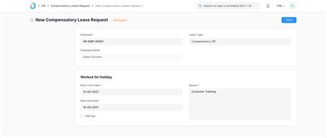 Compensatory Leave Request