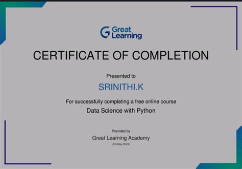 Srinithi K On Linkedin Datascience Python Greatlearning