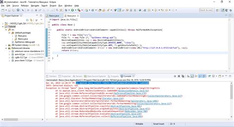 Io Appium Java Client Remote Appiumcommandexecutor Lambda Issue