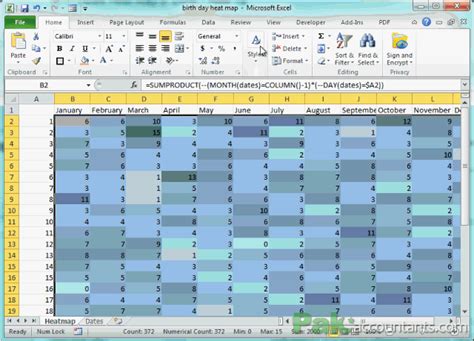 birth dates heat map in excel how to excel