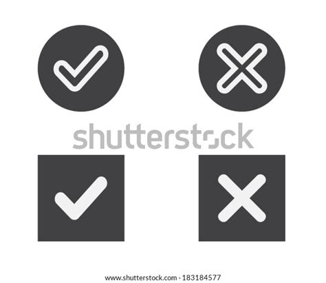 Yes No Validation Button Icons Vector Stock Vector Royalty Free 183184577
