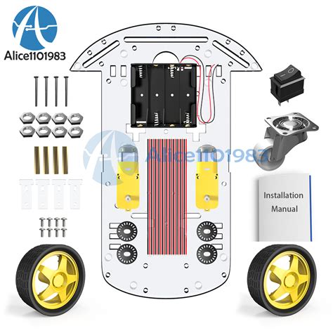 2wd Smart Robot Car Chassis Kit Speed Encoder Battery Box Arduino 2