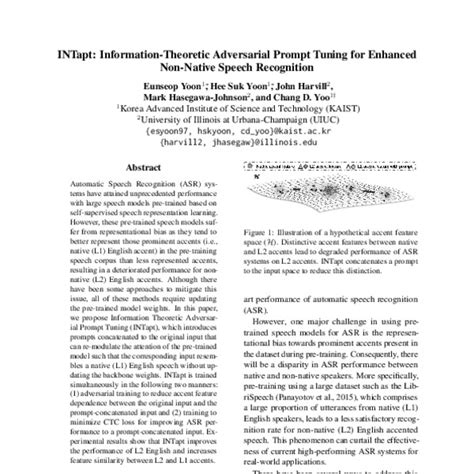 Intapt Information Theoretic Adversarial Prompt Tuning For Enhanced Non Native Speech