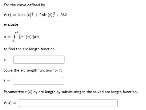 solved for the curve defined by r t 2 cos t i 2