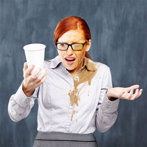 How Did This Even Happen A Young Redhead Covered In Coffee After An