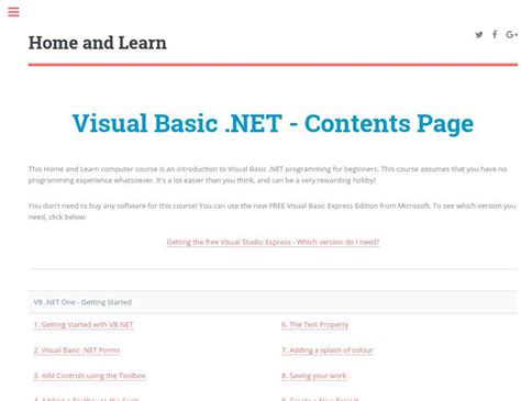 Visual Basic Net Programming For Beginners Handout For 9th 10th Grade Lesson Planet