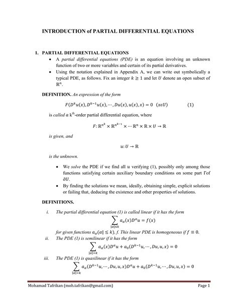 Introduction Of Partial Differential Equations Pdf
