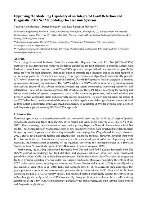 Pdf Improving The Modelling Capability Of An Integrated Fault