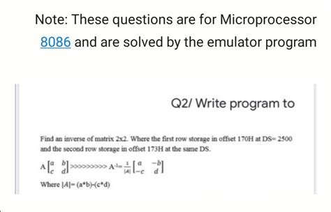 Solved Note These Questions Are For Microprocessor 8086 And Chegg Com