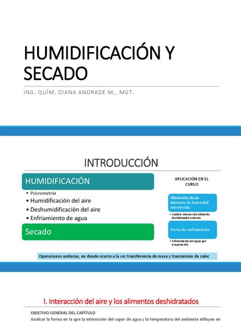 Humidificación Y Secado Download Free Pdf Agua Propiedades Del Agua