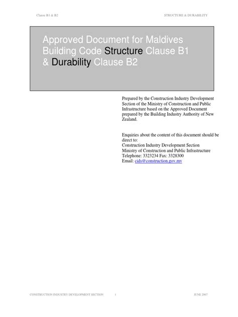 Maldives Building Code Clauses For Structure And Durability Pdf