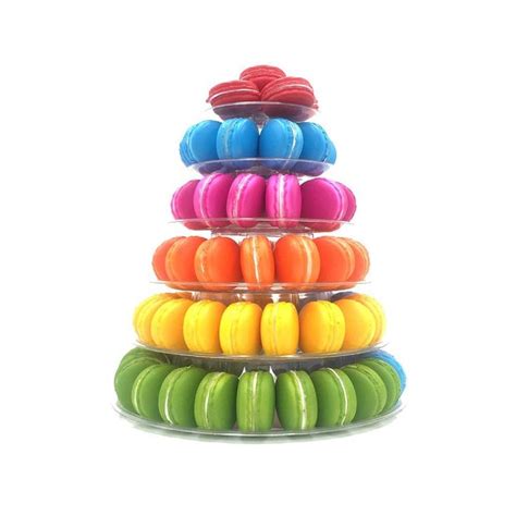 Candora 6 Layer Round Macaron Tower Cake Stand Macaron Display Rack For