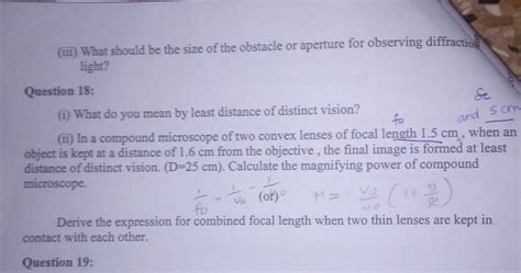 Iii What Should Be The Size Of The Obstacle Or Aperture For Observing D