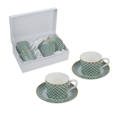 Порцеланов комплект за кафе 2 чаши 2 чинийки Класик Newage Bg