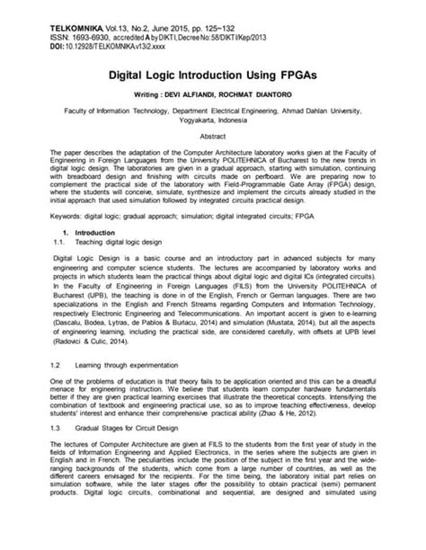 Digital Logic Introduction Using Fpg As Resume Docx
