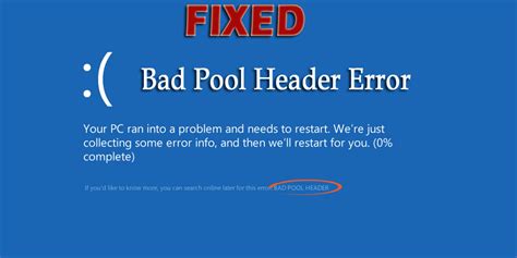 Solved How To Fix Bad Pool Header In Windows 10