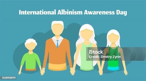 추상 플랫 알비노 창백한 피부 여자 남자 어린이 가족 흰색 머리 만화 사람들 캐릭터 개념 일러스트 벡터 디자인 스타일 백색증