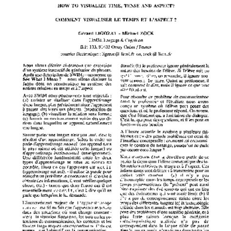 How To Visualize Time Tense And Aspect Acl Anthology