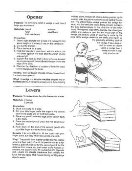 Physics Simple Machines Grades By Projects And More TPT