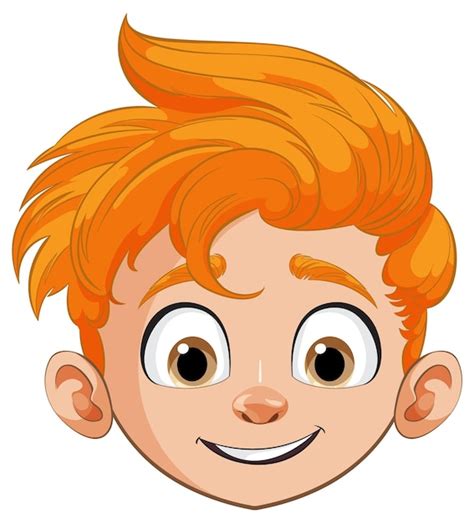 Premium Vector Cheerful Boy With Fiery Red Hair