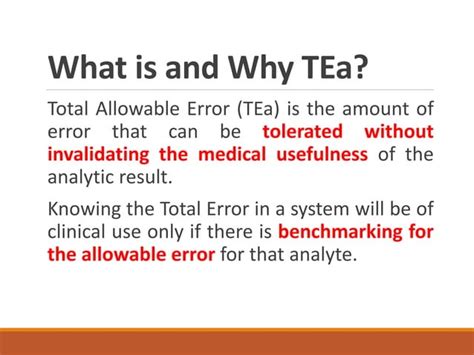 Total Allowable Error Tea Pptx Medical Tests Medical Health