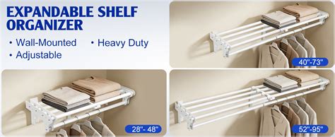 Closet Shelf With Hanging Rod 40 73 Expandable Wall