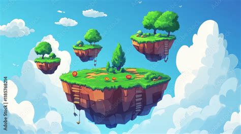 2d Arcade Game Night Level Map Interface Platform Stairs Coins