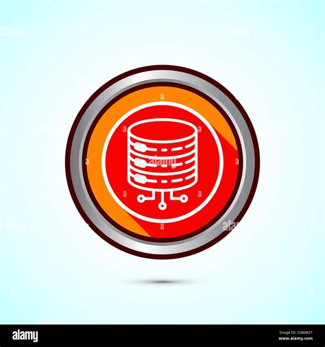 Data Center Icon Design Illustration Computer Server Vector Icon Blue Color Round Button