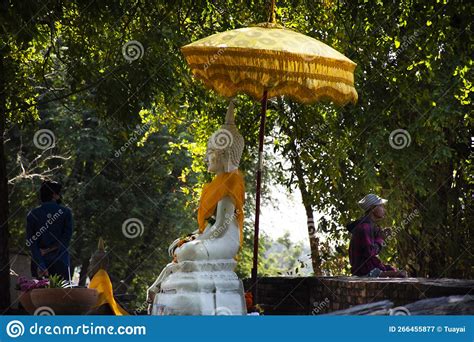 Antique Old Buddha Statue At Wat Xiang Thong Luang Prabang Laos Editorial Image